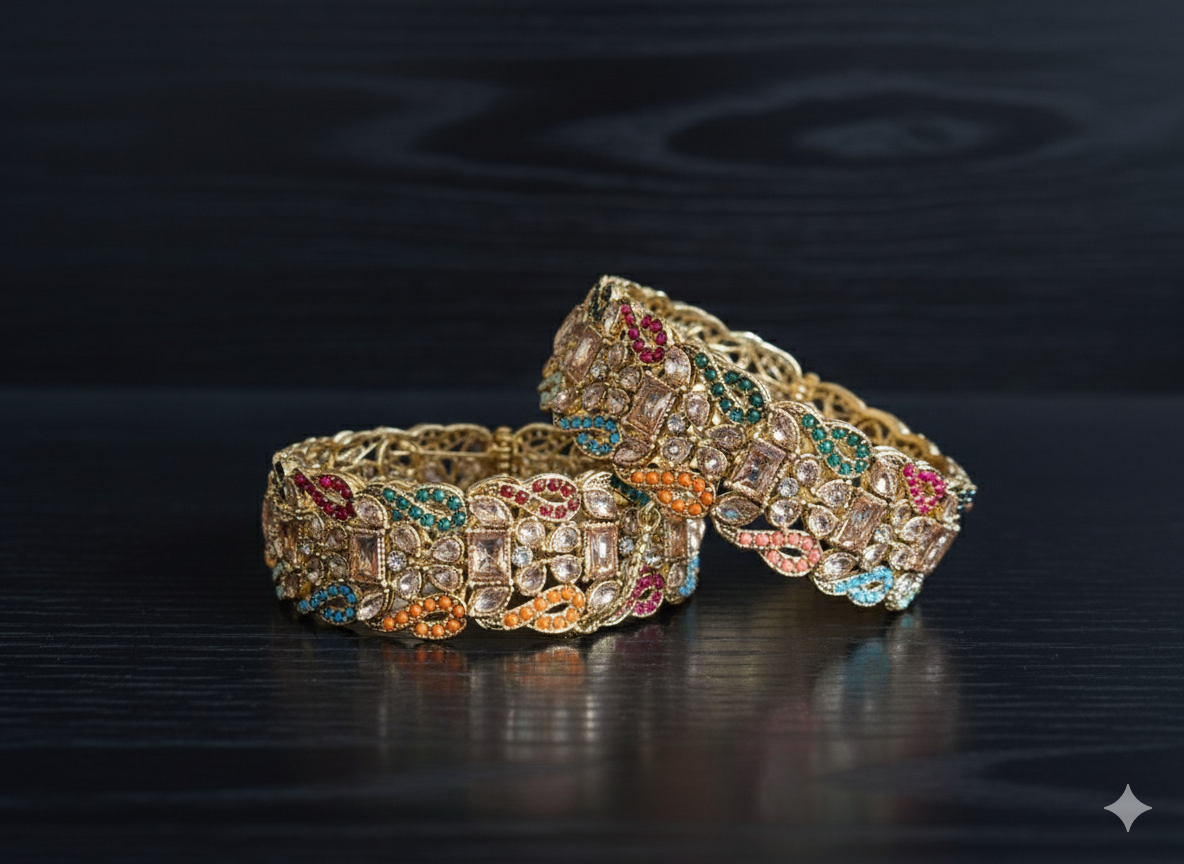 Navrattan Sitara Bangle – Hoor Jewels